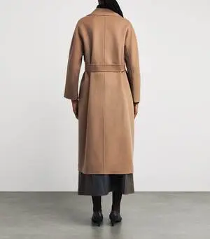 Max Mara Virgin Wool Wrap Coat - Beige