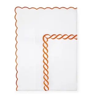 PRATESI Treccia Super King Flat Sheet - Orange