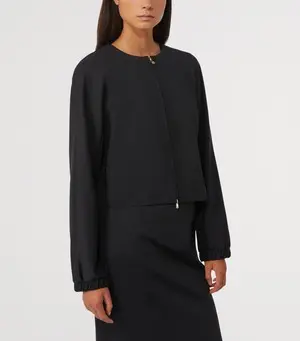 Max Mara Jersey Zip-up Jacket - Black