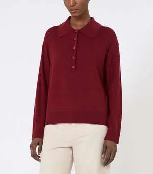 Max Mara Wool Polo-collar Sweater - Red