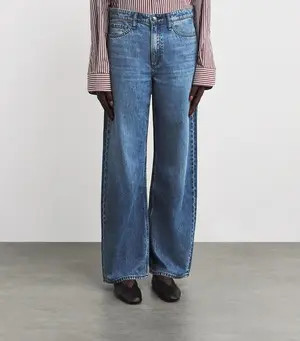 Rag & Bone Logan Mid-rise Wide-leg Jeans - Blue