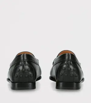 TOD'S Leather Penny Loafers - Black
