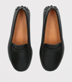 TOD'S Leather Penny Loafers - Black