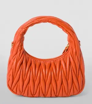 Miu Miu Matelassé Nappa Leather Wander Top-handle Bag - Orange
