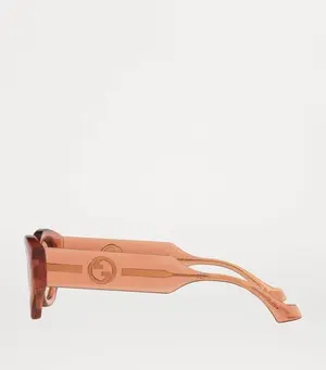 Gucci Injected Oval Sunglasses - Brown