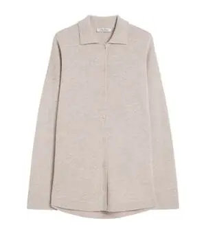 Max Mara Wool-cashmere Collared Cardigan - Beige