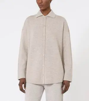 Max Mara Wool-cashmere Collared Cardigan - Beige