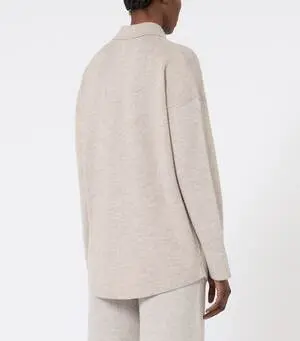 Max Mara Wool-cashmere Collared Cardigan - Beige