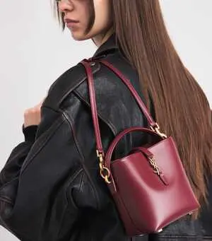 Saint Laurent Mini Le 37 Bucket Bag - Red