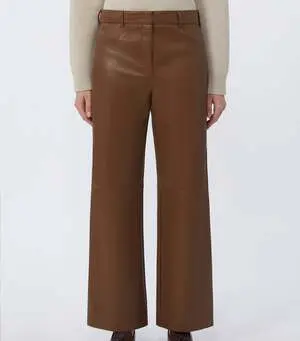 Max Mara Faux Leather Wide-leg Trousers