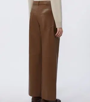 Max Mara Faux Leather Wide-leg Trousers