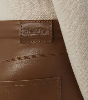 Max Mara Faux Leather Wide-leg Trousers