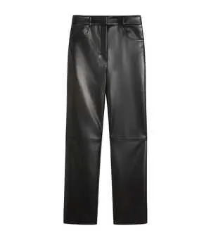 Max Mara Faux Leather Wide-leg Trousers