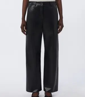 Max Mara Faux Leather Wide-leg Trousers