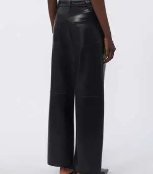 Max Mara Faux Leather Wide-leg Trousers