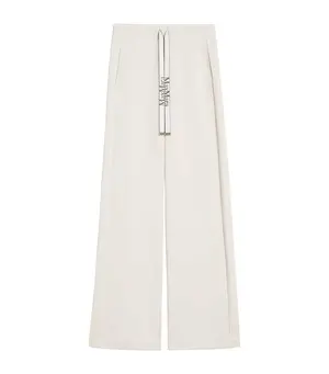 Max Mara Collection Cotton-blend Jacquard Ribbon Sweatpants - White