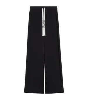 Max Mara Cotton-blend Straight Leg Track Pants - Blue