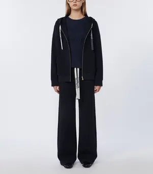 Max Mara Cotton-blend Straight Leg Track Pants - Blue