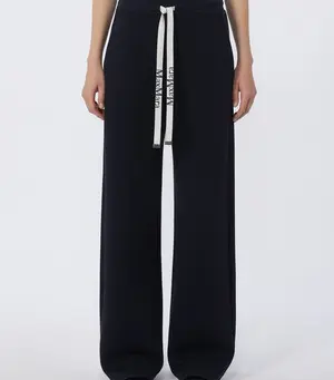 Max Mara Cotton-blend Straight Leg Track Pants - Blue