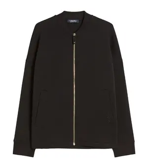 Max Mara Cotton-blend Zip-up Bomber Jacket - Black