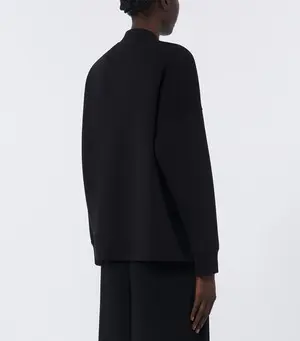 Max Mara Cotton-blend Zip-up Bomber Jacket - Black