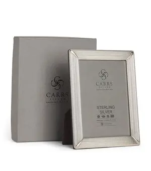 CARRS SILVER Sterling Fluted Photo Frame With Wood Back - Silver