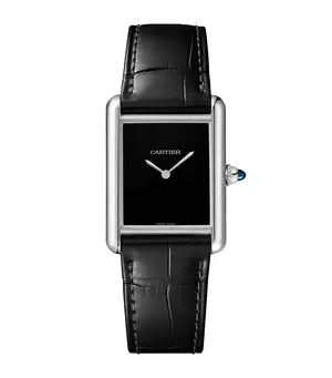 Cartier Stainless Steel Tank Louis Watch - Black