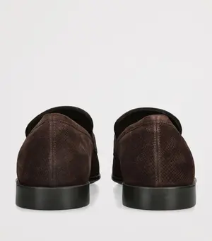 FERRAGAMO Textured Suede Loafers