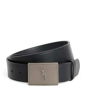 Polo Ralph Lauren Leather Polo Pony Belt - Black
