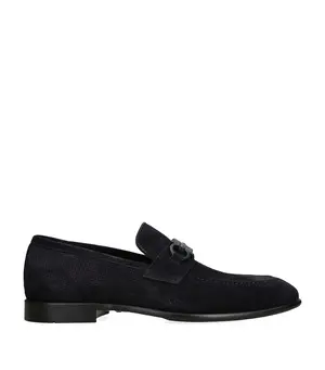 FERRAGAMO Textured Suede Loafers