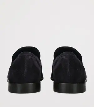 FERRAGAMO Textured Suede Loafers