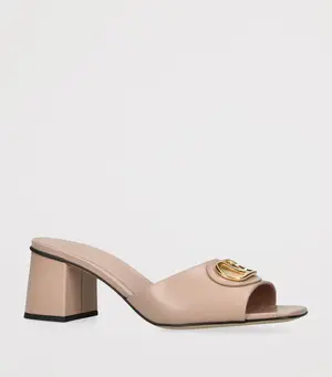 Valentino Garavani Leather Vlogo Mules