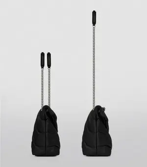 Saint Laurent Loulou Puffer Matelassé Shoulder Bag - Black