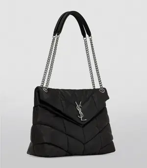 Saint Laurent Loulou Puffer Matelassé Shoulder Bag - Black