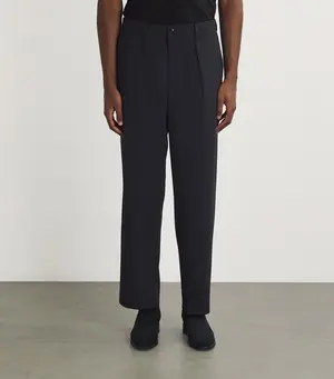 Giorgio Armani Virgin Wool Tailored Trousers - Blue