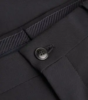 Giorgio Armani Virgin Wool Tailored Trousers - Blue
