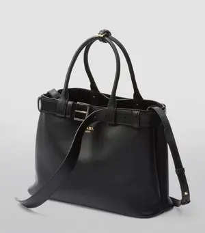Prada Leather Buckle Tote Bag - Black
