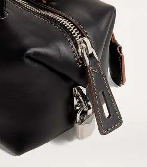 Max Mara Small Leather Satchel Bag - Black