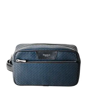 SERAPIAN Coated Canvas-leather Wash Bag - Navy