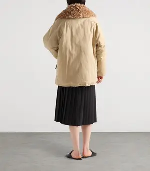 Prada Wool Flannel Pleated Midi Skirt