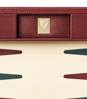 ASPINAL OF LONDON 17-inch Pebble-effect Leather Backgammon Set