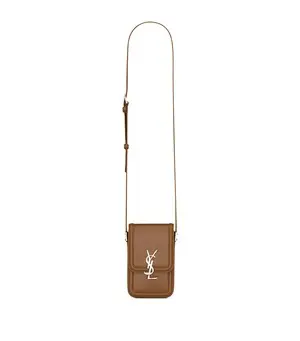 Saint Laurent Leather Solferino Cross-body Bag - Brown