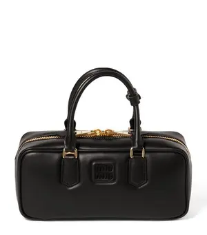 Miu Miu Leather Arcadie Top-handle Bag - Black