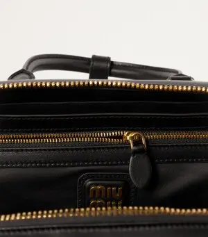 Miu Miu Leather Arcadie Top-handle Bag - Black
