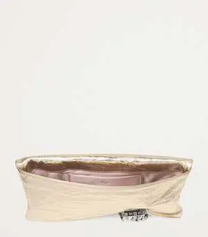 JIMMY CHOO Leather Zandra Clutch - Silver