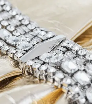 JIMMY CHOO Leather Zandra Clutch - Silver