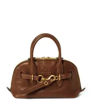 Miu Miu Nappa Leather Aventure Top-handle Bag - Brown