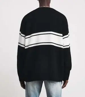 Amiri Wool Logo Oversized Sweater - Black