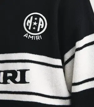 Amiri Wool Logo Oversized Sweater - Black