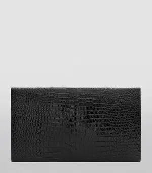 Saint Laurent Uptown Envelope Pouch Croc-embossed - Black